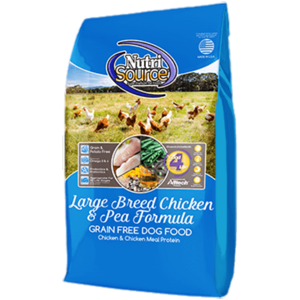NutriSource Dog Dry Large Breed Grain Free Chicken & Peas, 30-lb – Pet ...
